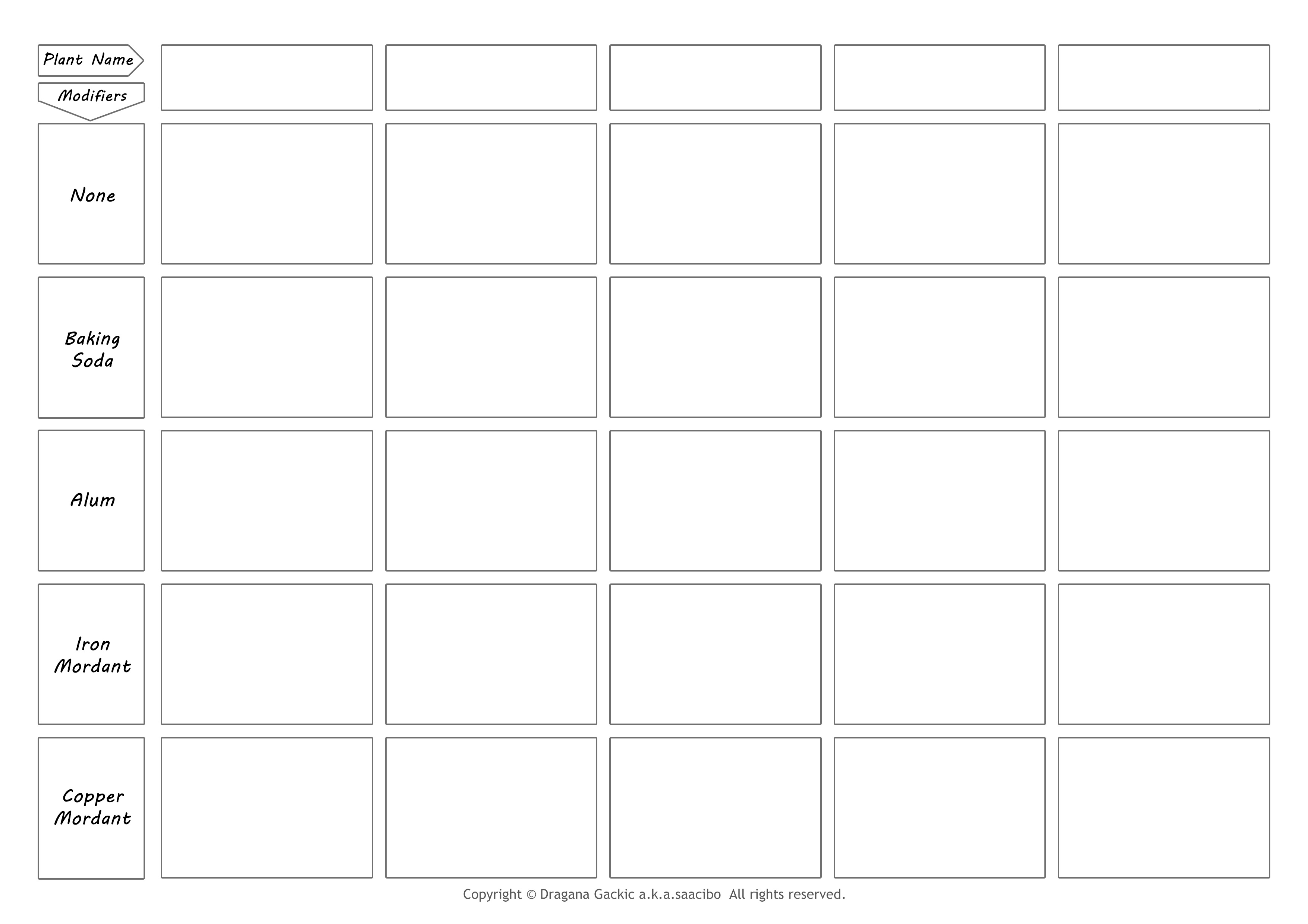 Dye Color Chart Template