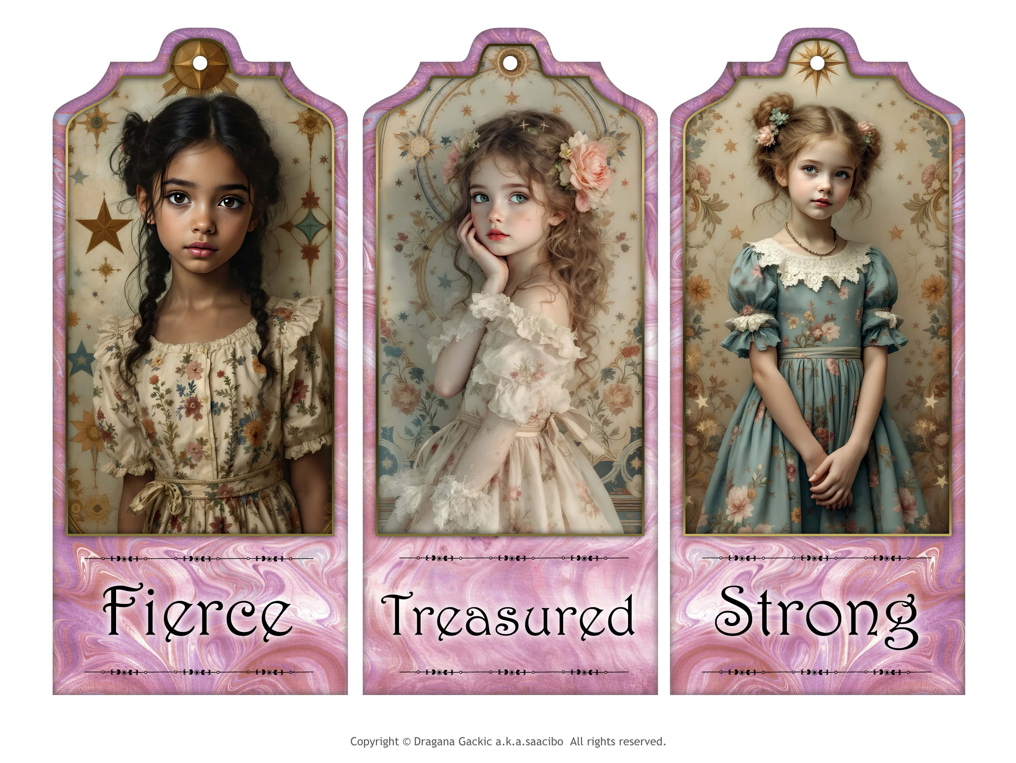 Beautiful Daughters Of The World 6 Printable Tags