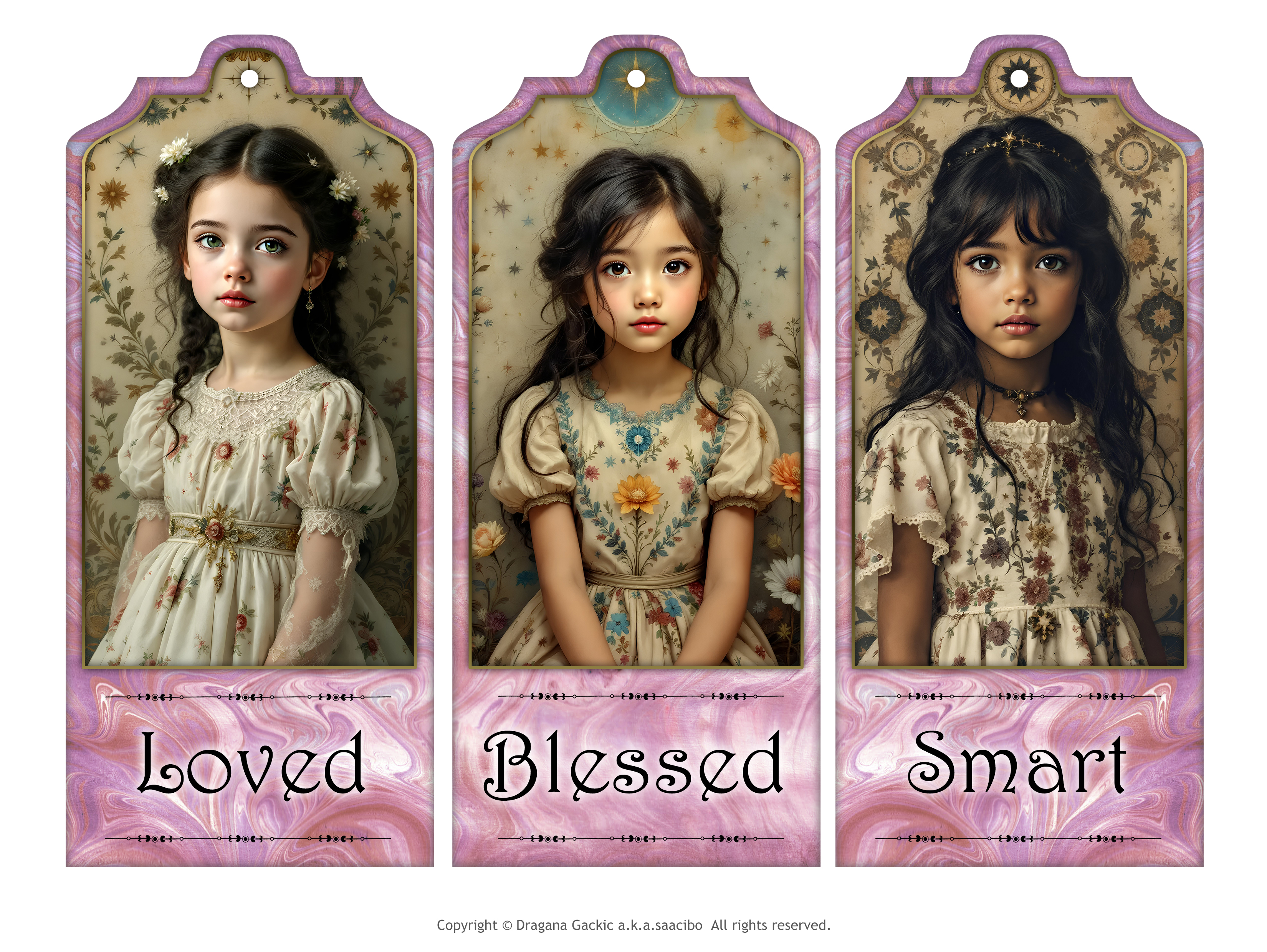 Beautiful Daughters Of The World 6 Printable Tags